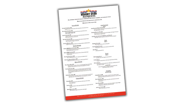 BANQUET SERVICES - Desert Star Playhouse